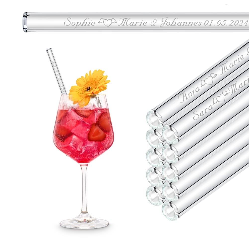 Gestalte deine Glasstrohhalme mit Gravur – Personalisierte Strohhalme ...